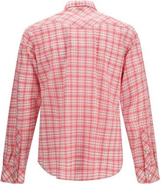 Versace Checked Cotton Poplin Shirt - Pink
