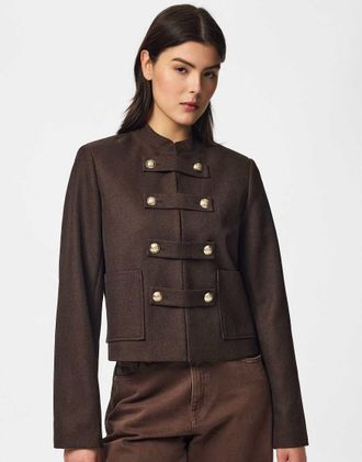 Pieces veste en morel-Marron