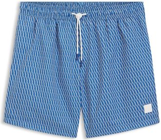 BOSS Herren Vibe Badeshorts aus schnell trocknendem Gewebe mit Mikro-Print Blau L