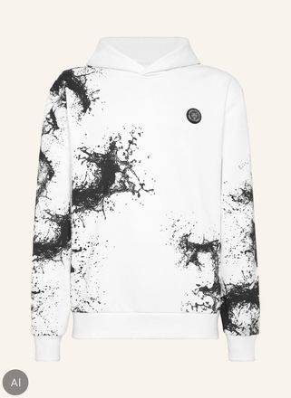 Plein Sport Plein Sport Kapuzen-Sweatshirt Splash weiss