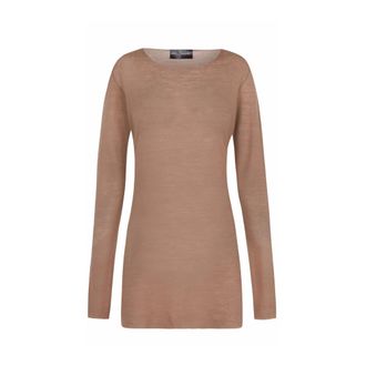 Cortana Rundhals-Strickoberteil - - Knitwear - Damen - Beige - M
