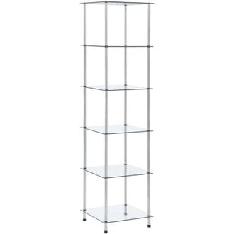 vidaXL Regal mit 6 Ablagen Transparent 40x40x160 cm Hartglas vidaXL