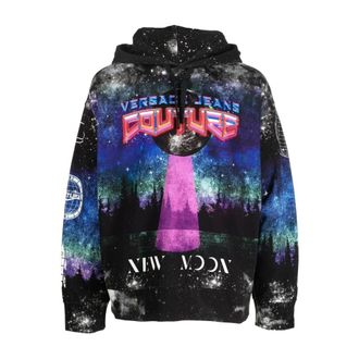 Versace Jeans Couture Homme, Sweatshirts et sweats &agrave; capuche, Multicolore, Taille: L All-Over Graphic Print Sweat &agrave; capuche