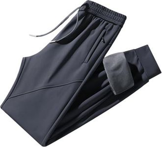 Generic Pantalon doublé en polaire thermique pour homme résistant à leau décontracté taille élastique pleine longueur pantalon de survêtement pantalon de surv