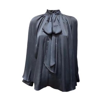 Rotate Satinbluse - - Blouses & Shirts - Damen - Blau - S