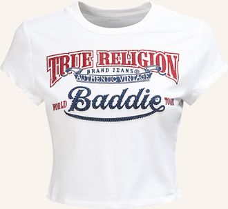 True Religion T-Shirt Cropped weiss