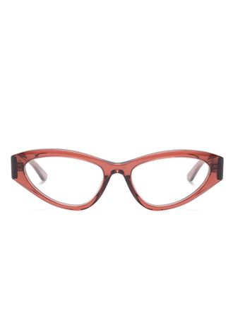 Balenciaga lunettes de vue à logo imprimé - Marron