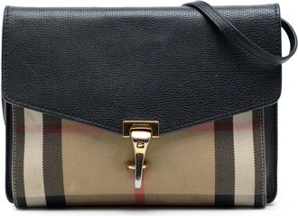 Burberry Hobo Bags - Small Leather and House Check Canvas Derby Macken - Gr. unisize - in Schwarz - f&uuml;r Damen