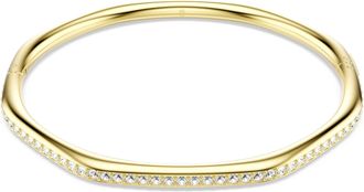 Swarovski Dextera Armreif, Achteckform, Rundschliff, Weiß, Goldlegierungsschicht
