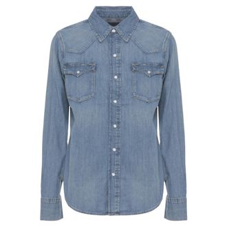 Ralph Lauren Femme, Blouses et Chemises, Bleu, Taille: 42 FR Chemise en jean avec poches