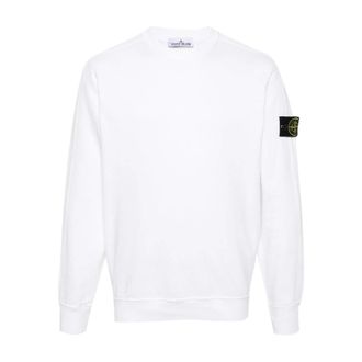 Stone Island Wei&szlig;e Sweatshirt Ss24 Herrenmode - - Sweatshirts & Hoodies - Herren - Wei&szlig; - S