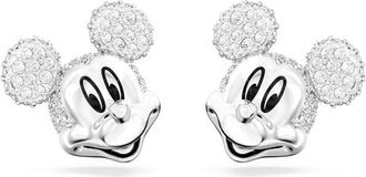 Swarovski Clous doreilles Disney Mickey Mouse arborant le visage de Mickey, en métal rhodié