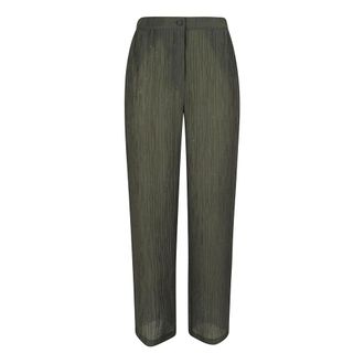 Emporio Armani Glitzernde Plisse&eacute;-Crepon-Hose - - Trousers - Damen - Gr&uuml;n - 3XL