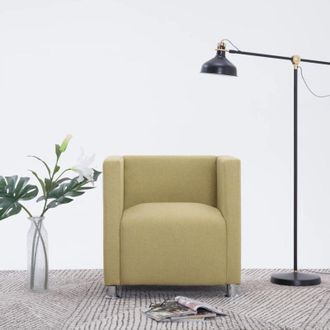 vidaXL Fauteuil cube Vert Tissu Vidaxl
