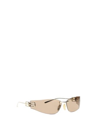 Balenciaga Womens Sunglasses D-Frame Gossip Gold-Light Brown Metal Gold/light