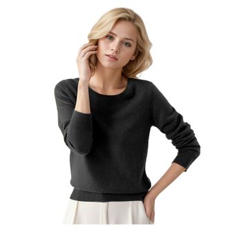 Generic Pullover Damen Sommer, Pulli Strick Mit Rundhals Einfarbig Strickpullover Oversize Sweatshirt Winterpullover Elegant Weiches Ausgefallene Sweatshirts 