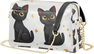 Mnsruu Sacs à bandoulière pour femme, sac à main en cuir noir et blanc