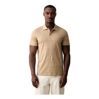 Michael Kors Signature Logo Baumwoll-Jersey-Poloshirt - - Tops - Herren - Beige - M