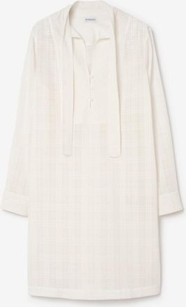 Burberry Robe en voile de coton Check, Size: 14
