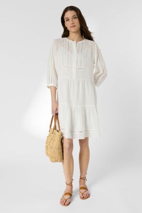 Gerard Darel Robe courte et droite &agrave; dentelle - RIANE - Ecru