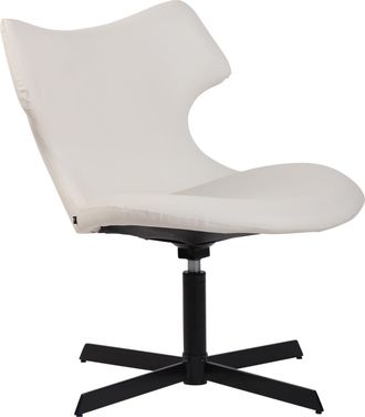 Clp Lounger Welland Kunstleder I Relaxsessel 360 Grad Drehbar Mit Gepolsterten Kunstlederbezug I Polsterstuhl Mit R&uuml;ckenlehne F&uuml;r Wohnzimmer, Farbe:wei&szlig;