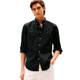 Tommy Hilfiger Herren CORE Flex POPLIN Solid RF Shirt MW0MW39988 L/S Shirt, Schwarz, XXL, Schwarz (Schwarz), XXL