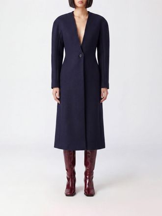 Maison Margiela Langer einreihiger Wollmantel von mit V-Ausschnitt