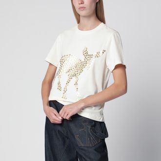 J.W.Anderson T-Shirt Animal Stars aus Baumwolljersey in Ecru