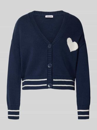More & More Regular Fit Cardigan mit Motiv-Stitching