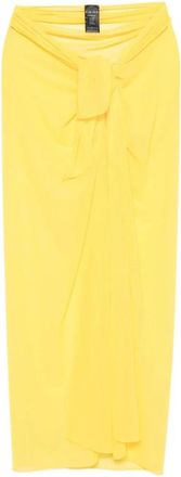 Fisico Femme, Maillots de bain, Jaune, Taille: ONE Size Long Pareo en Tulle