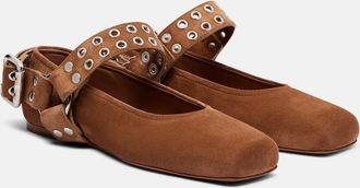 Alaia Alaïa Ballerines Mary Jane Biker en daim