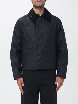 Barbour Veste SL Spey en coton cir&eacute; avec col en velours c&ocirc;tel&eacute;