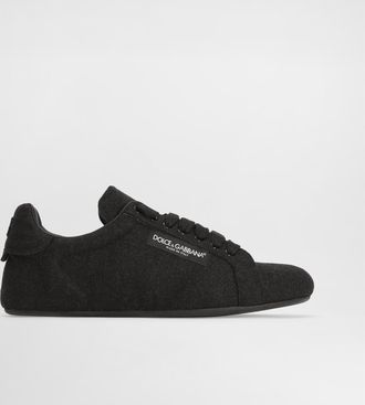 Dolce & Gabbana Schuhe Portofino Soft Aus Spaltleder - Mann Sneakers Schwarz 42.5
