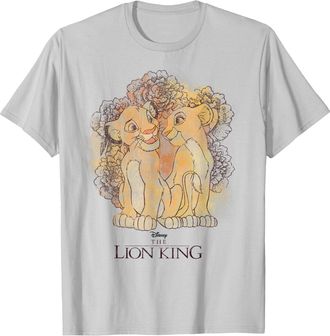 Disney K&ouml;nig der L&ouml;wen Simba und Nala Aquarell-Grafik T-Shirt T-Shirt