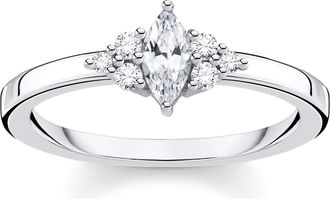 Thomas Sabo Ring Vintage weiße Steine silber 925 Sterling Silber TR2325-051-14-50