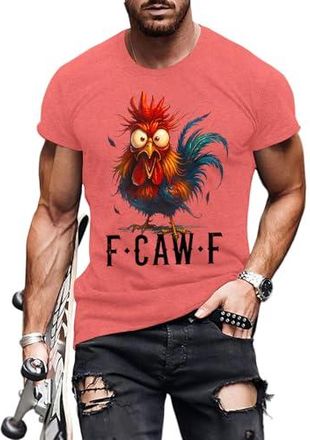 Generic T-shirt amusant pour homme - T-shirt &agrave; col rond &agrave; manches courtes avec coq humour tendance, d&eacute;contract&eacute;, tendance, t-shirt amusant pour tous les jours