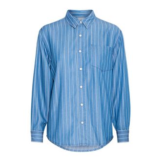 Ichi Ichi - Chemisier &agrave; Rayures Bleues - Femme - Blouses et Chemises - Bleu - Taille: 40 FR