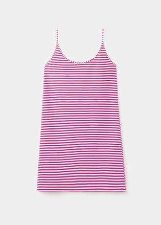 Mango Robe coton rayure tiss&eacute;e fuchsia - Femme - S - MANGO