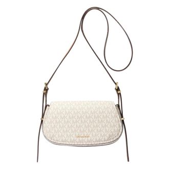 Michael Kors Femme, Sacs, Beige, Taille: ONE Size Lydia Small Signature Logo Crossbody Bag