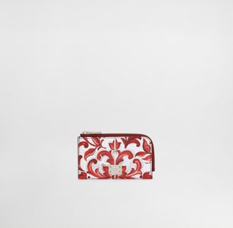 Dolce & Gabbana Kartenetui Aus Kalbsleder Mit Majolika-print - Mann Geldb&ouml;rsen Und Kleinlederwaren Multicolor Onesize