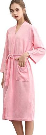 Generic Peignoir en Waffle Extra Long pour Femme - Peignoir L&eacute;ger pour Femme Grande Taille - V&ecirc;tement de D&eacute;tente en Polaire pour Hiver - Robe de Matin en Serv