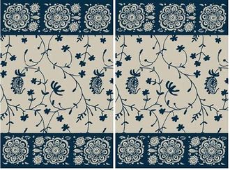 Bassetti Brenta G&auml;ste-Handtuch aus 100% Baumwolle in der Farbe Blau B1, Ma&szlig;e: 40x60 cm - 9326097 (Packung mit 2)