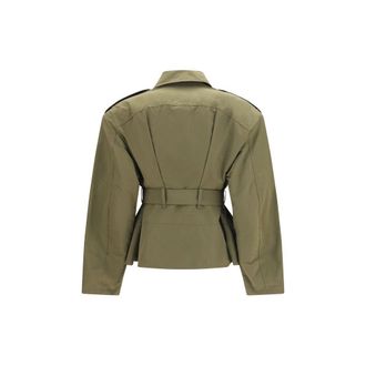 Alexander McQueen Womens Bicolor Cotton Full-Length Jacket Clothing