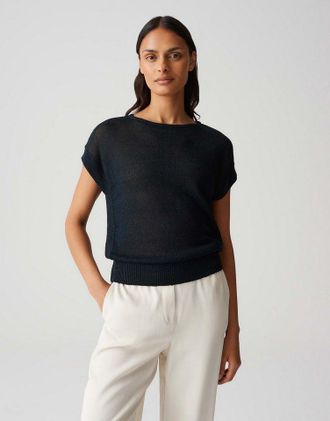 OPUS Strickpullover PAJULA Regular aus Leinen Mix