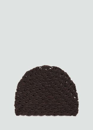 Mango Bonnet crochet chocolat - Femme - Taille unique - MANGO