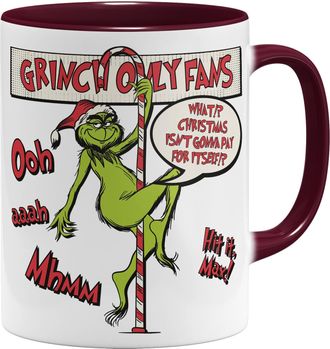 OM3 lustige Christmas Kaffee-Tasse mit Spruch - freche Weihnachtstasse Weihnachten Weihnachtsmuffel - Keramik Becher - 325ml - Beidseitig Bedruckt - Borde