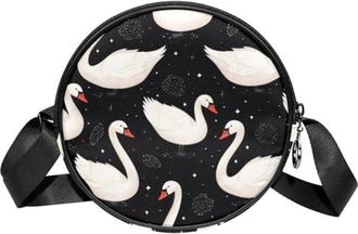 Generic Sac &agrave; bandouli&egrave;re rond pour femme, petit sac &agrave; bandouli&egrave;re avec fermeture &eacute;clair et bretelles r&eacute;glables style d&eacute;contract&eacute; pour femmes et filles