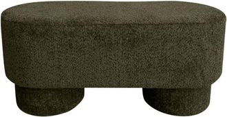 DRAWER Banc arrondie en tissu bouclette L92cm - Vert kaki - Arlo