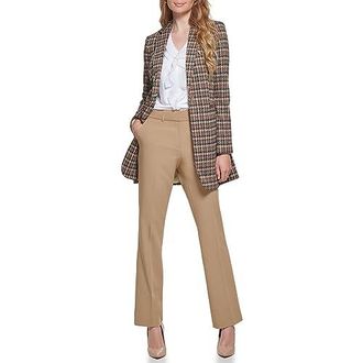 Tommy Hilfiger Blazer pour Femme - Veste daffaires avec Coupe Flatteuse et Fermeture &agrave; Bouton Unique, Noir/Multicolore Classique, 16
