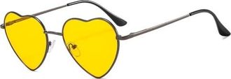 Generic Lunettes De Soleil D&eacute;coratives En M&eacute;tal For Femme, Id&eacute;ales For Lext&eacute;rieur Et Les Sports(Yellow)